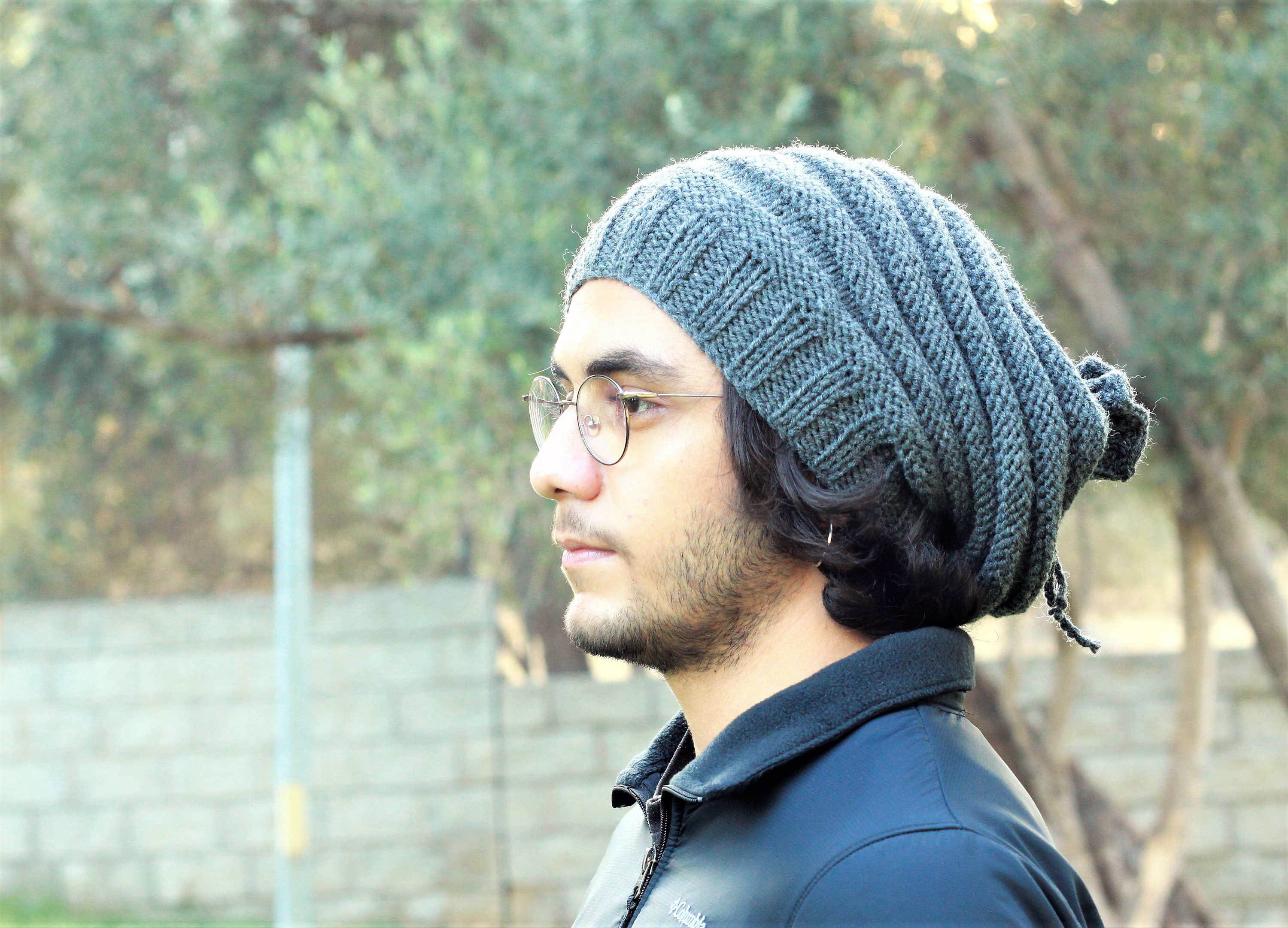 Men Grey Knit Slouchy Beanie Man Winter Slouch Hat Winter - Etsy Canada