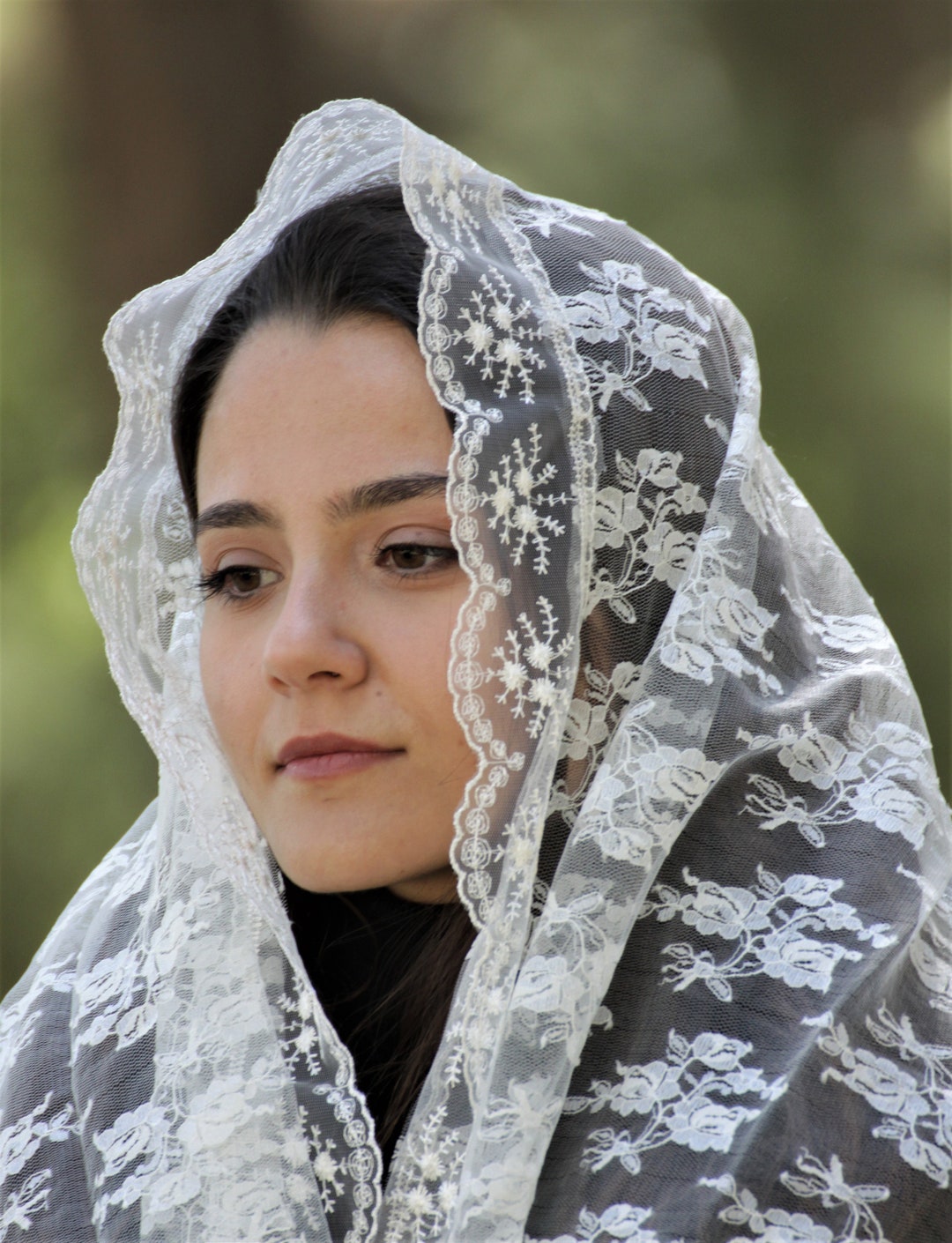 Rectangular Mantillas for Mass Catholic Ivory Lace Shawl - Etsy