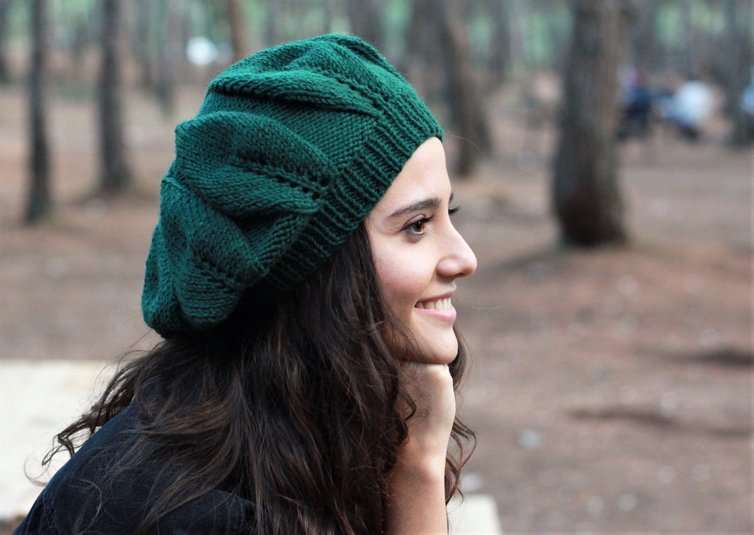 Winter Clothing Women: Handmade Slouchy Knit Beret, Custom Wool Winter ...