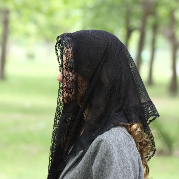 Black Lace Mantilla - Etsy