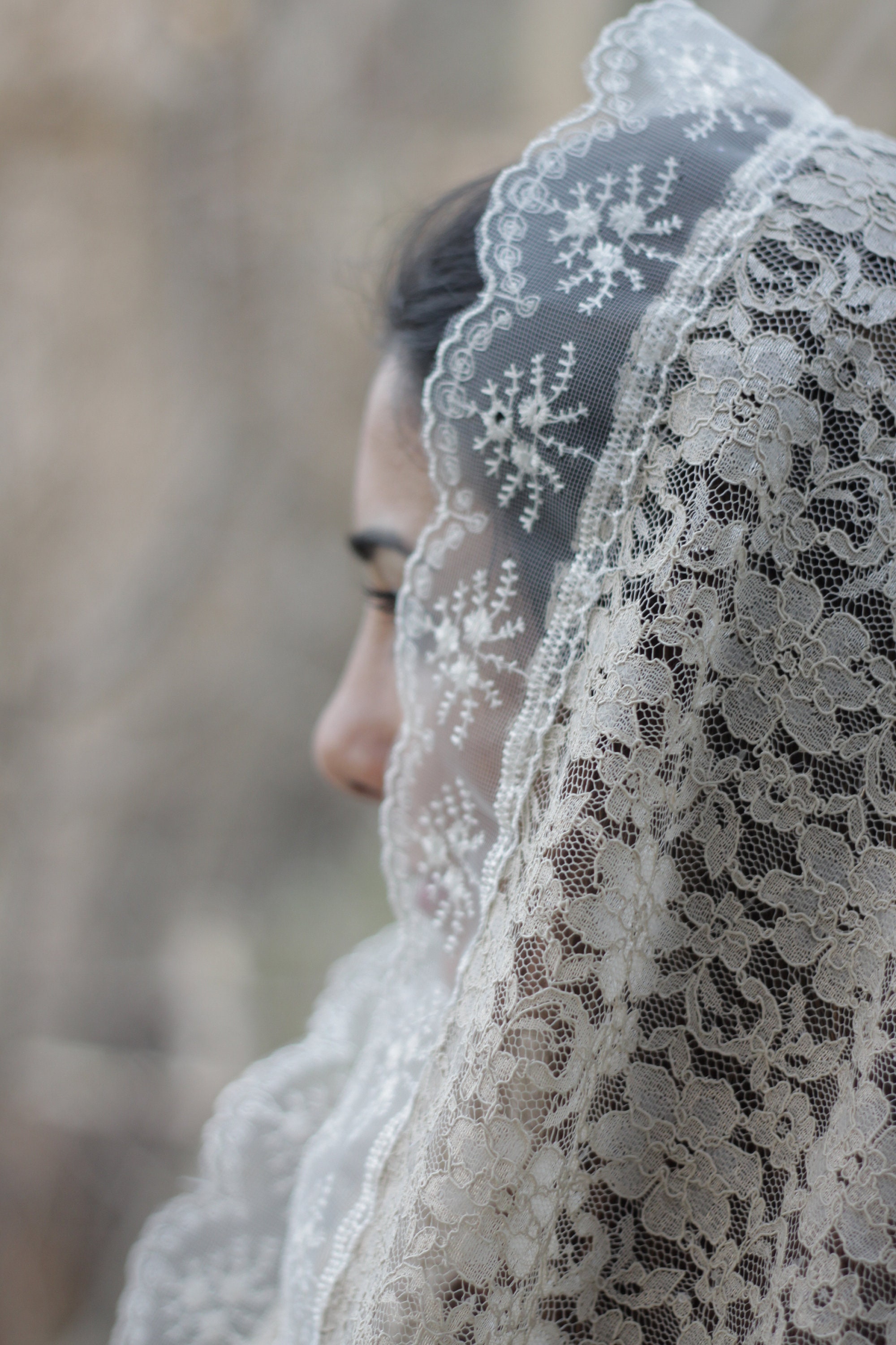 Infinity Cathedral Veil Catholic Church Head Covering in Tan - Etsy UK