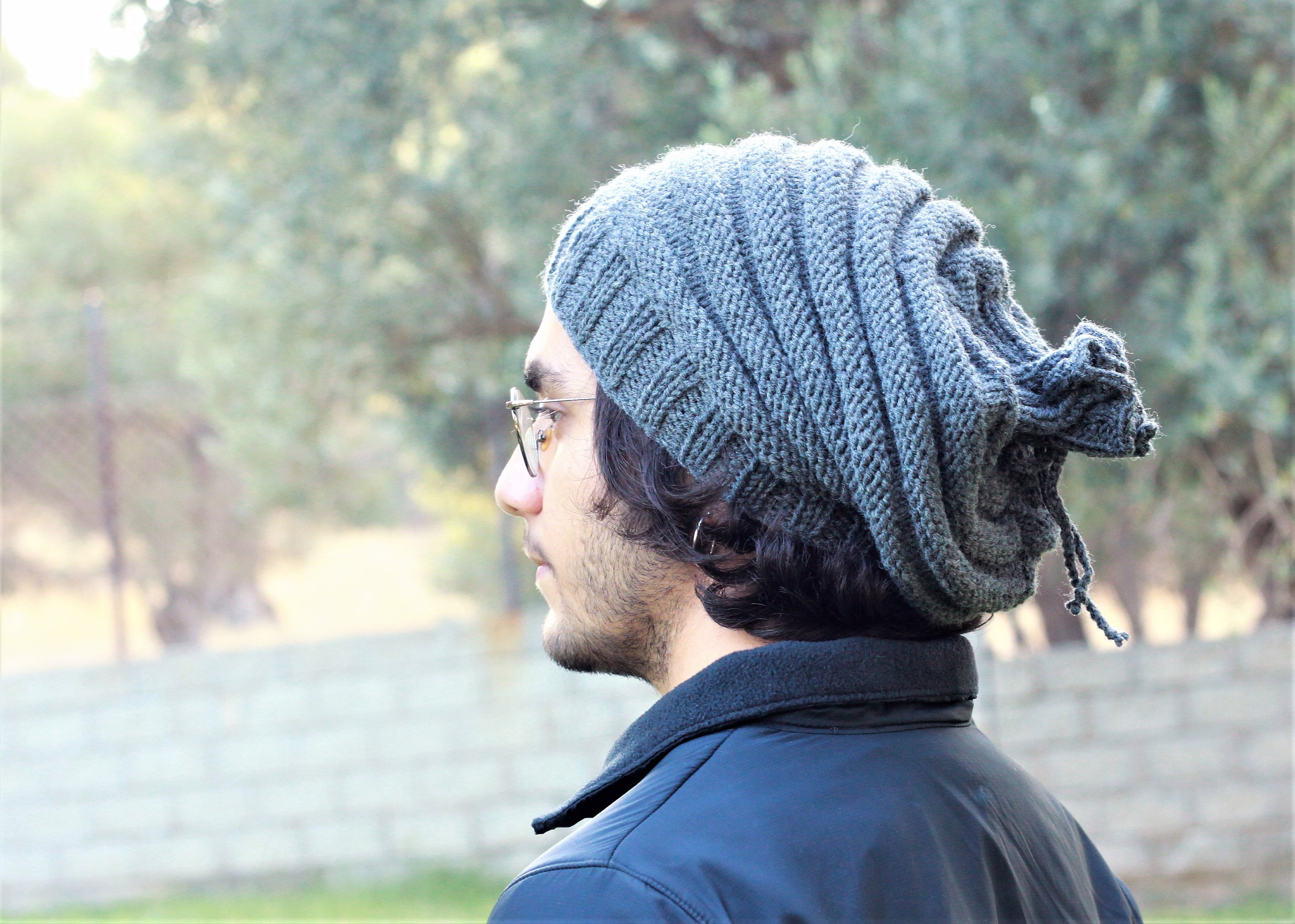 Men Grey Knit Slouchy Beanie Man Winter Slouch Hat Winter - Etsy Canada