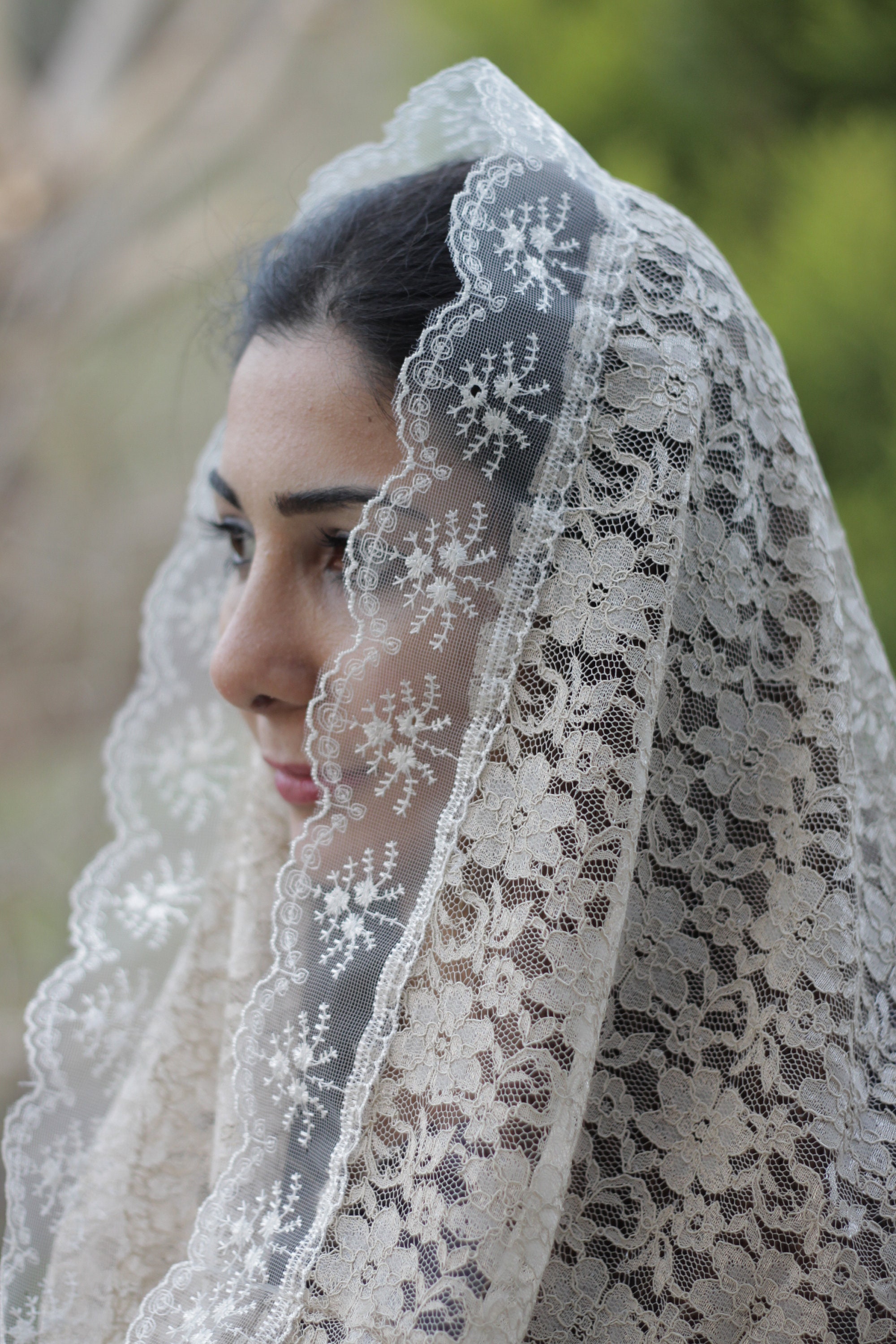 Infinity Cathedral Veil Catholic Church Head Covering in Tan - Etsy UK