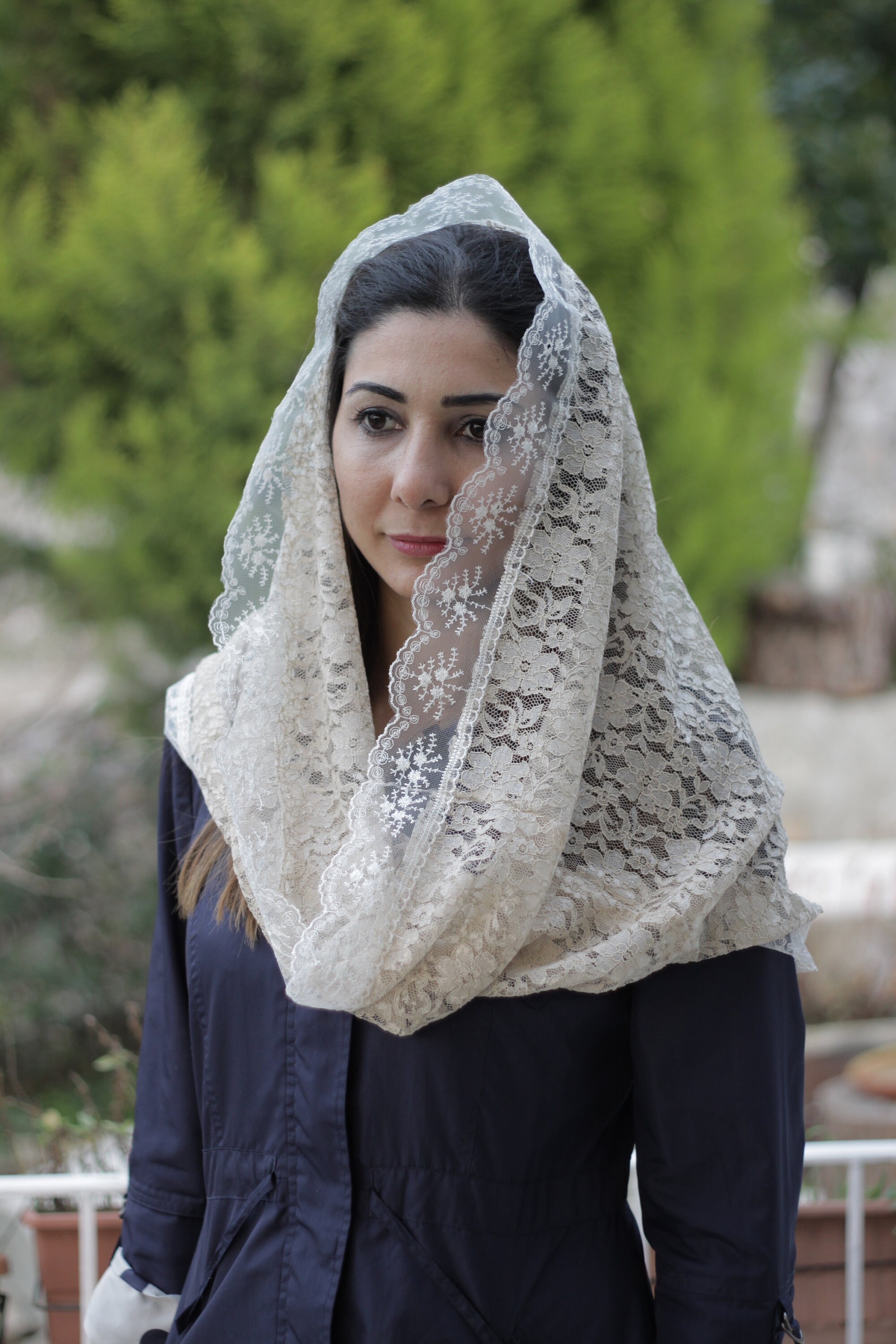 Infinity Cathedral Veil Catholic Church Head Covering in Tan - Etsy UK