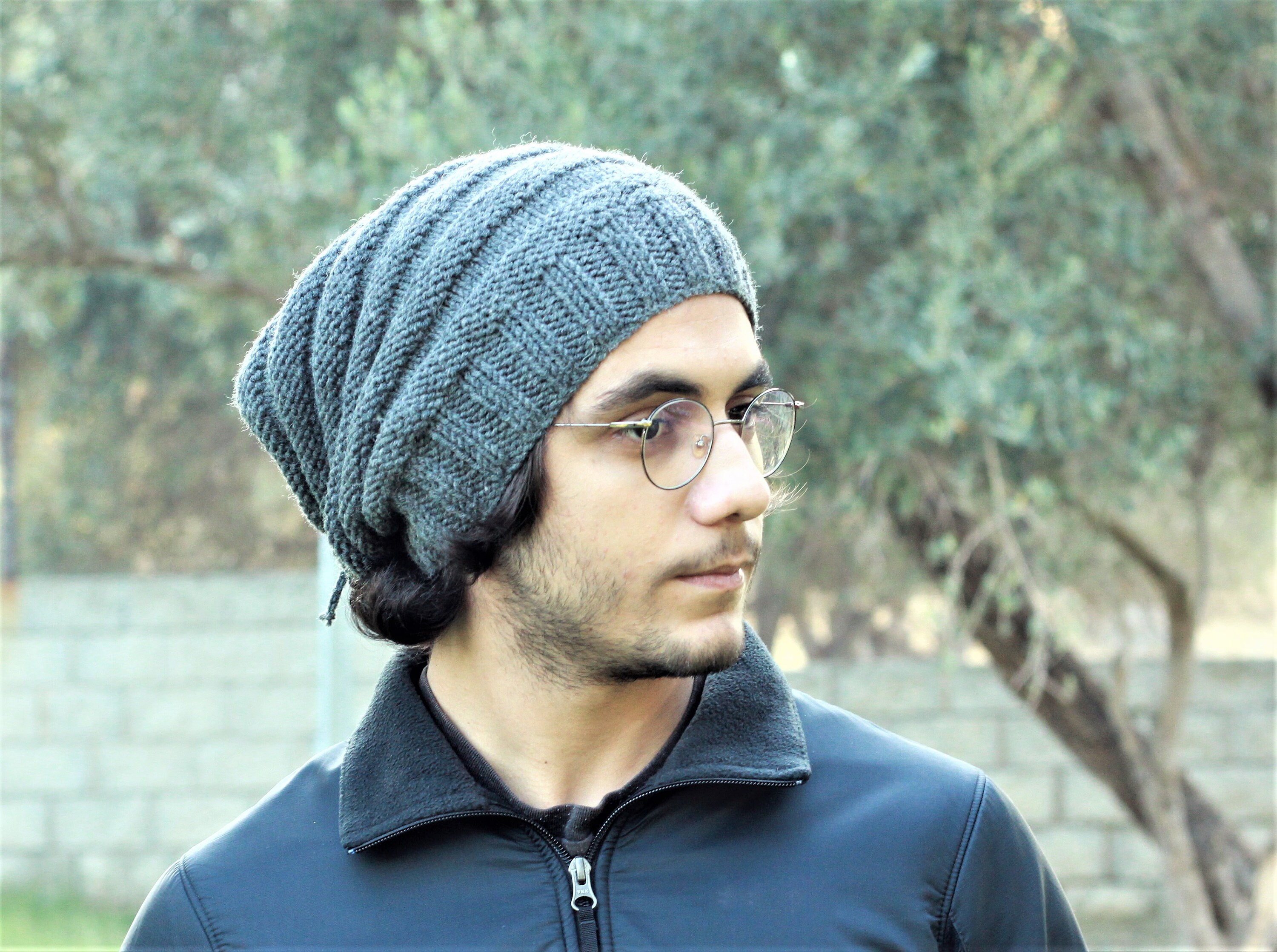 Men Grey Knit Slouchy Beanie Man Winter Slouch Hat Winter - Etsy Canada