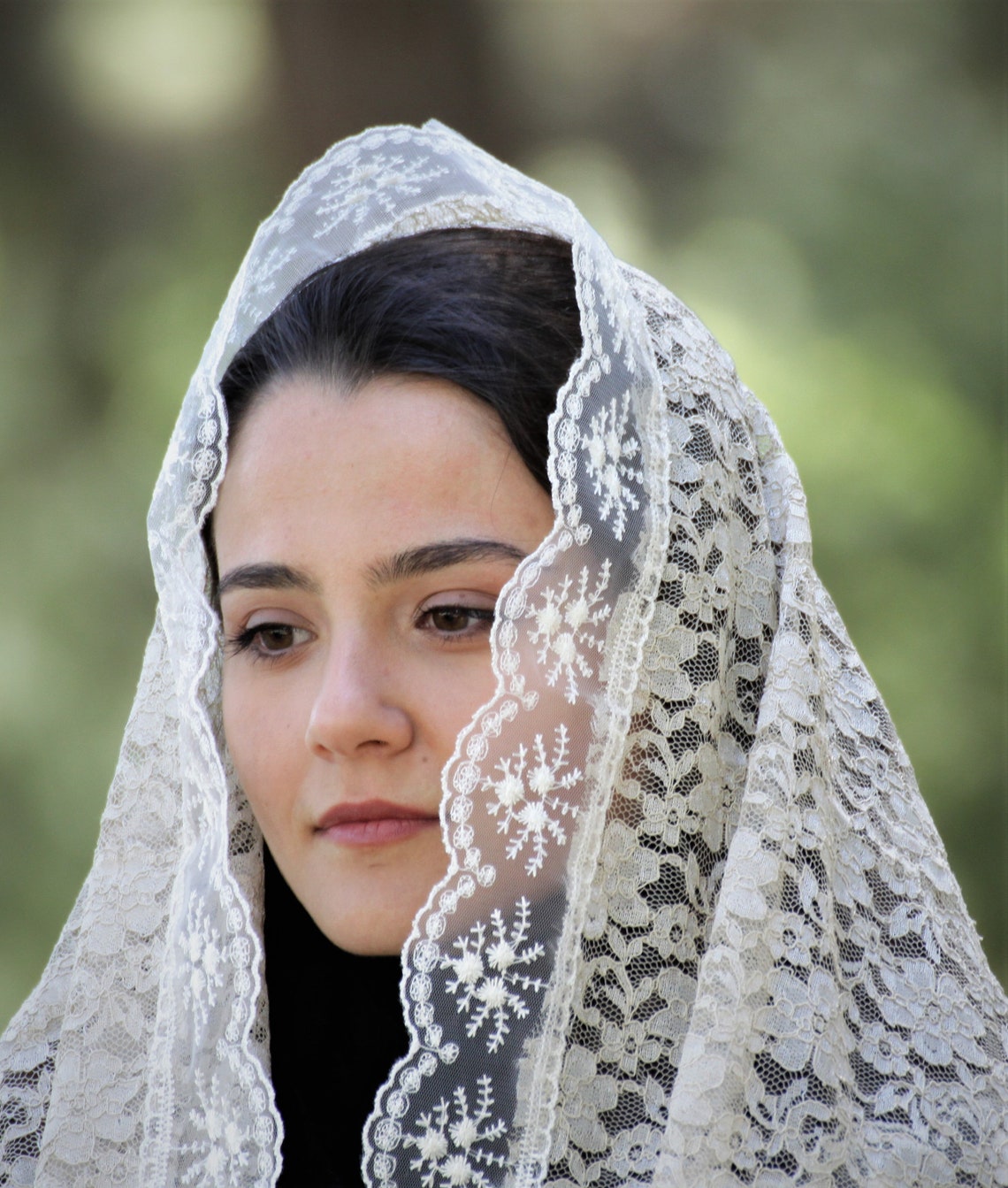 Infinity Cathedral Veil Catholic Church Head Covering in Tan - Etsy UK