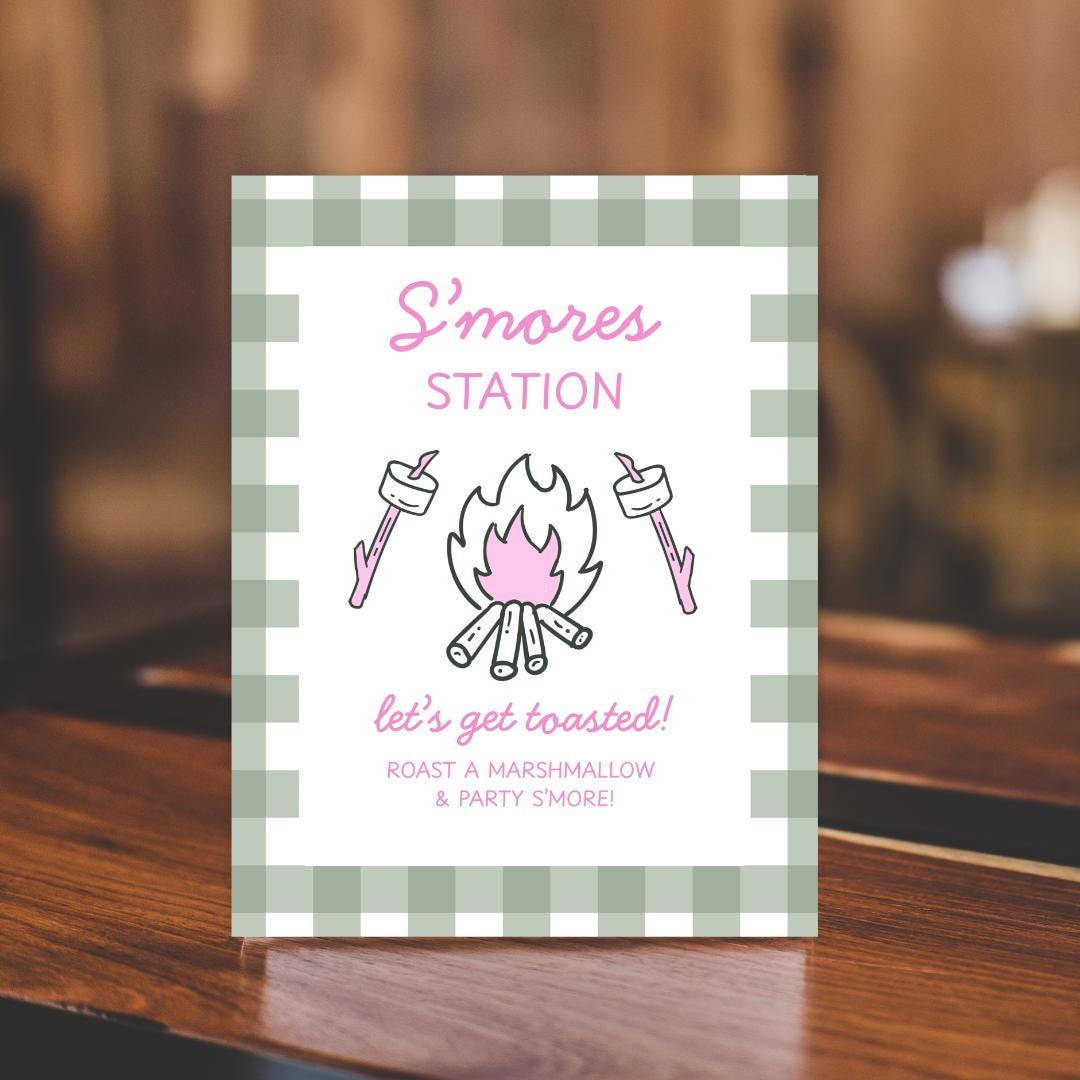 Camp Bachelorette S'mores Bar Sign Template, Editable Camp Bachelorette ...