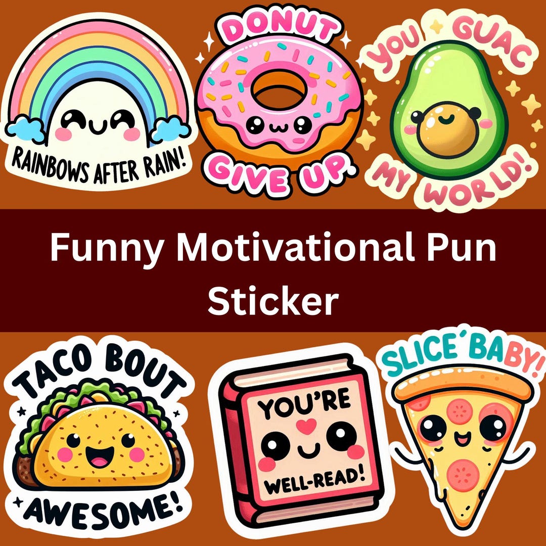 Funny Motivational Pun Sticker, Inspirational Sticker, Office Decor ...