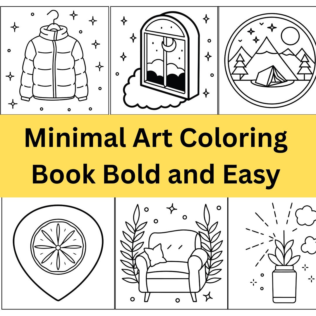 Minimal Art Coloring Book, Coloring Book for Adults, Stress Relieving ...