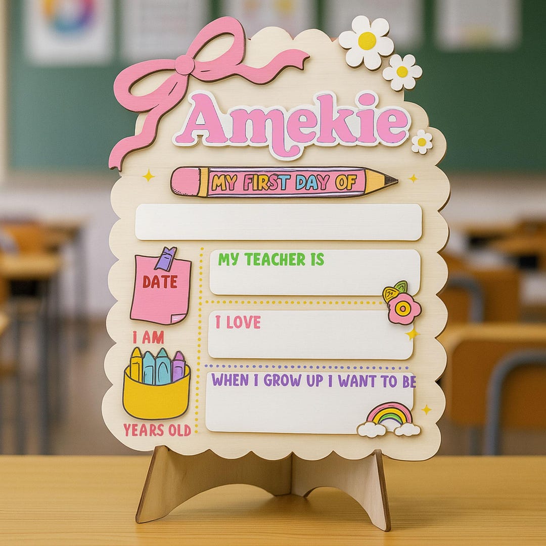 Custom First and Last Day of School Sign, First & Last Day of School ...