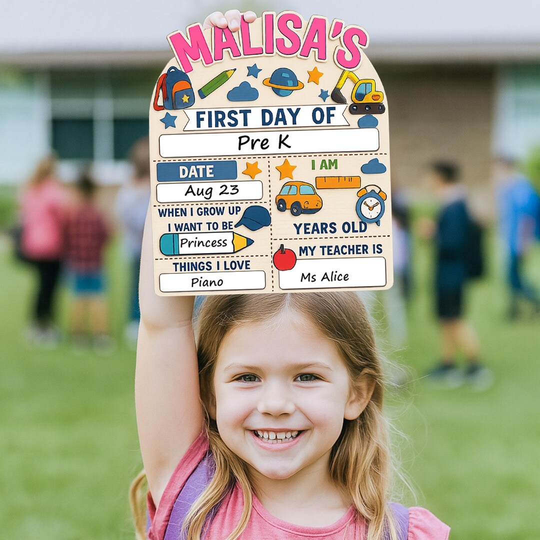 Custom First of School Sign, First & Last Day of School Interchangeable ...