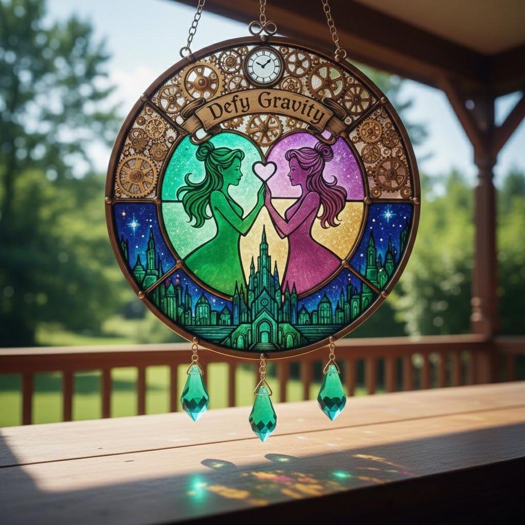 Defying Gravity Suncatcher, Wicked Movie Fan Gift, Elphaba and Glinda ...