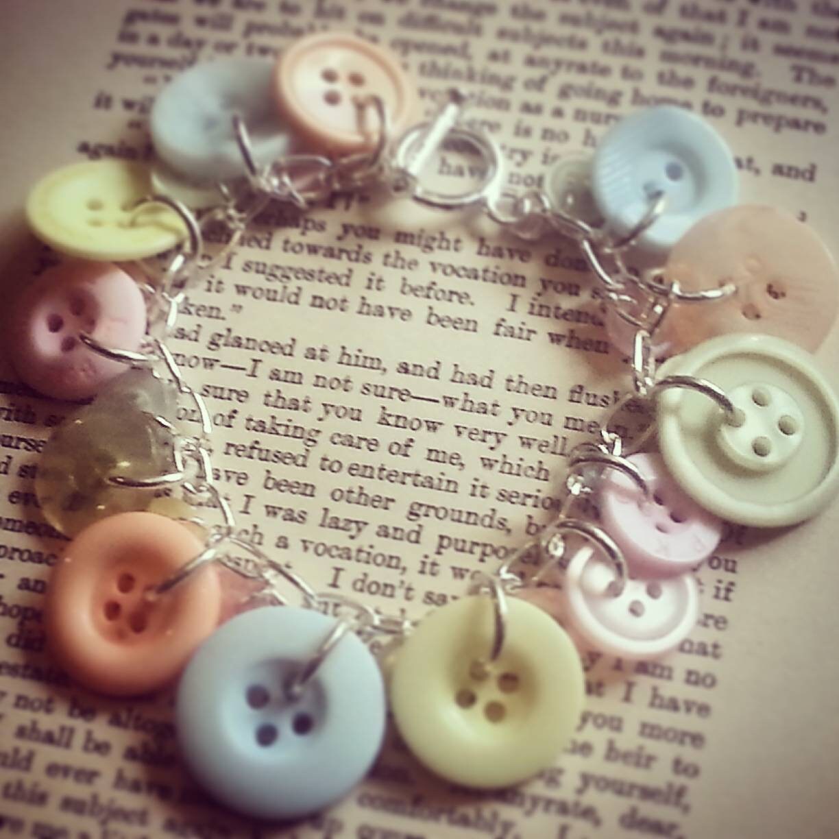 Pastel Button Charm Bracelet - Etsy