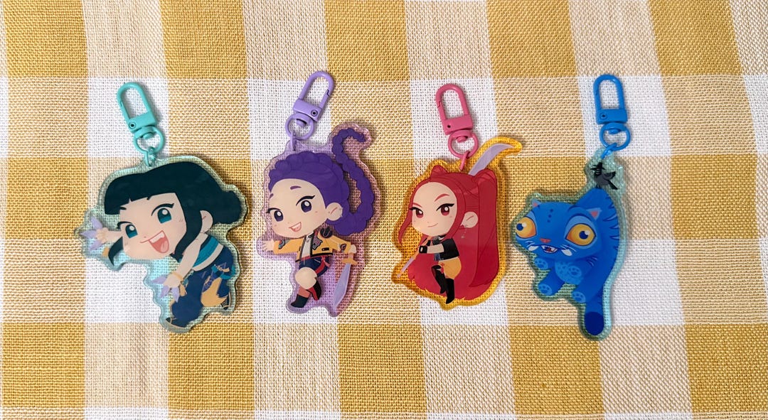 Kpop Demon Hunters Acrylic Keychains | Huntrix | Rumi | Mira | Zoey ...