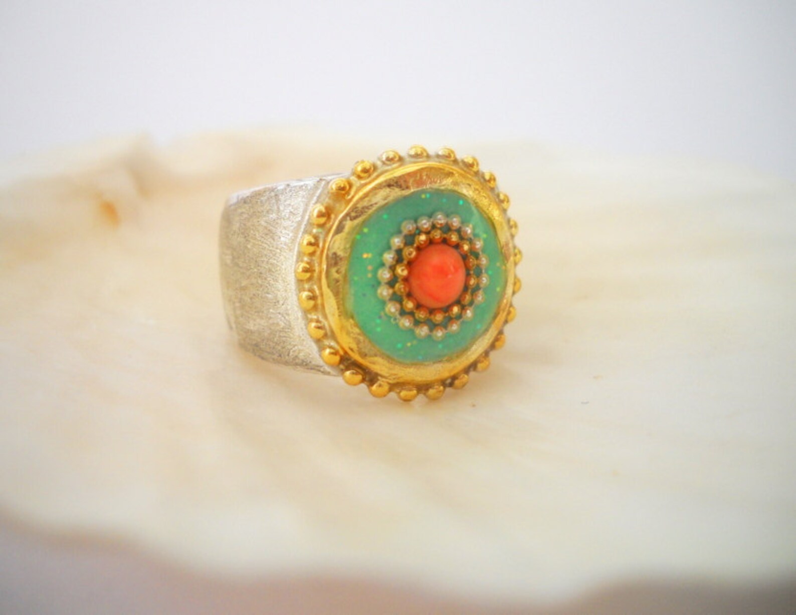 Ring for Women Hippie Ring Unique Ring Bohemian Ring Mint | Etsy