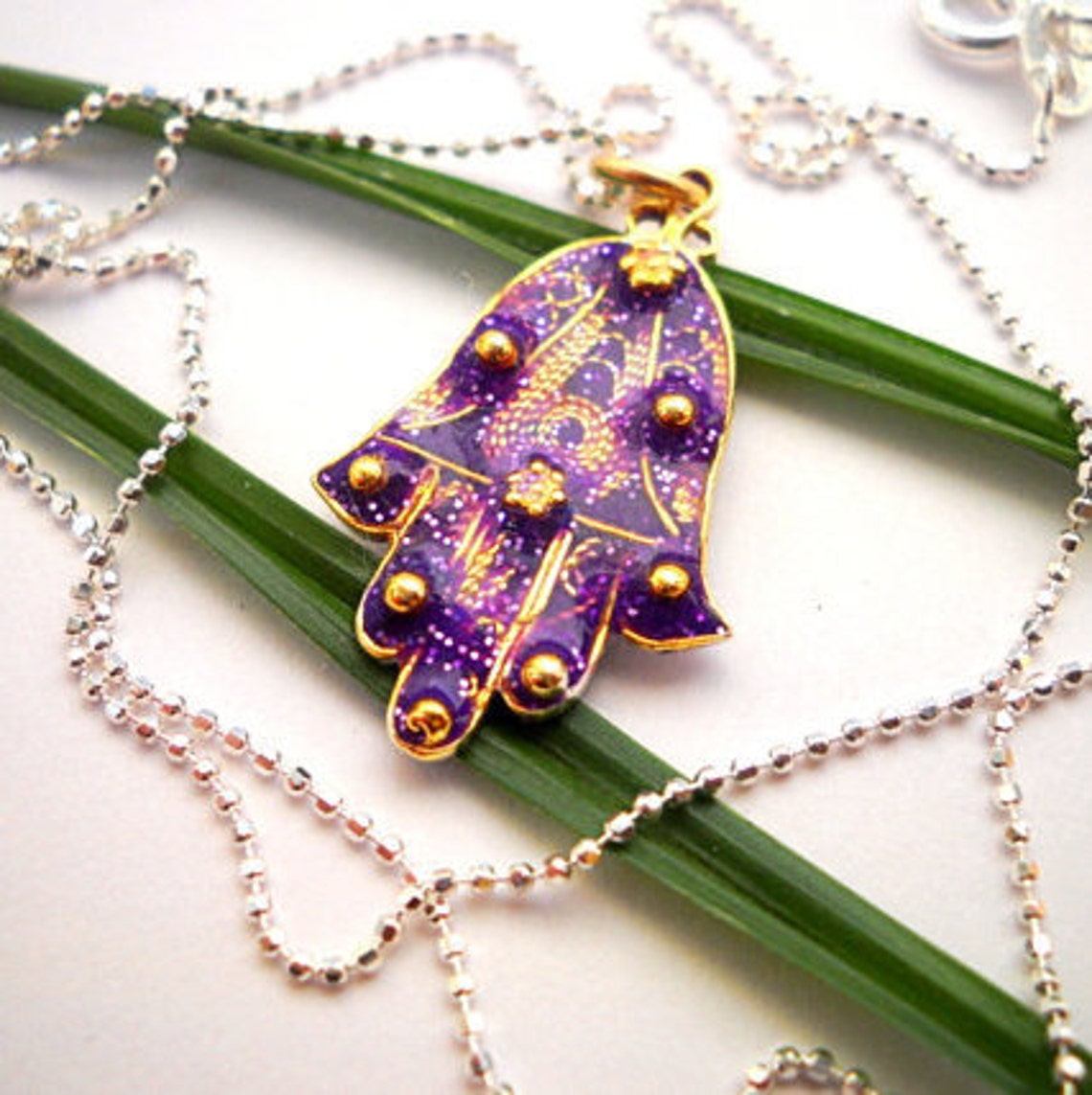 Turquoise Hamsa Hand Necklace Sterling Silver Hamsa Pendant | Etsy