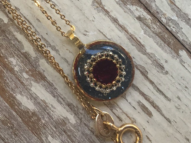 Ruby Necklace Unique Gold Necklace Gray Necklace Boho | Etsy