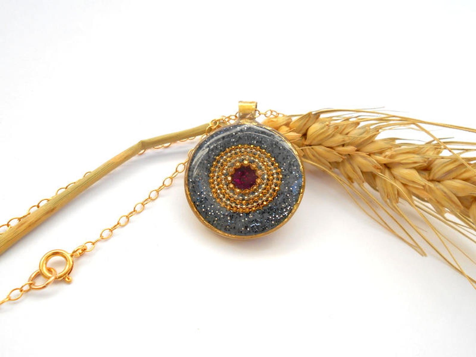 Unique Gold Necklace Unique Pendant Necklace Boho Necklace - Etsy