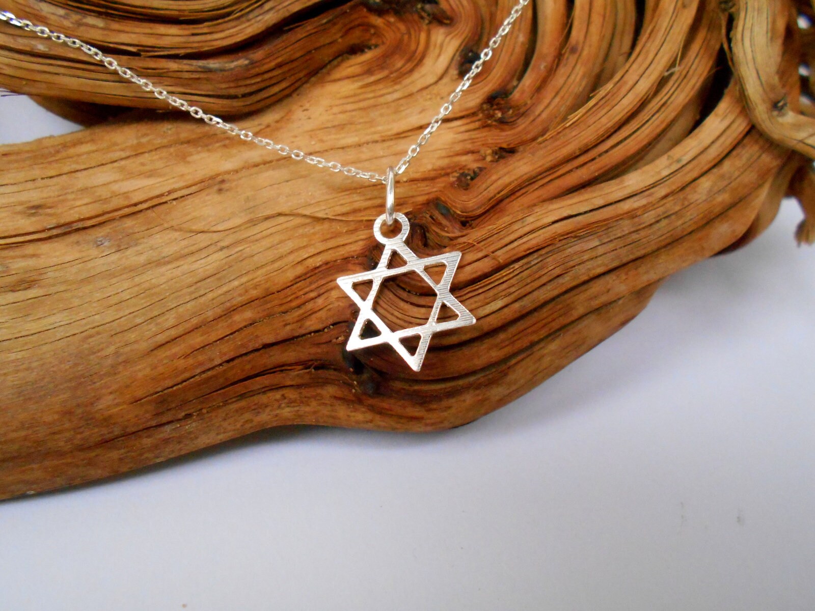 Silver Star of David Necklace Star of David Pendant Sterling | Etsy