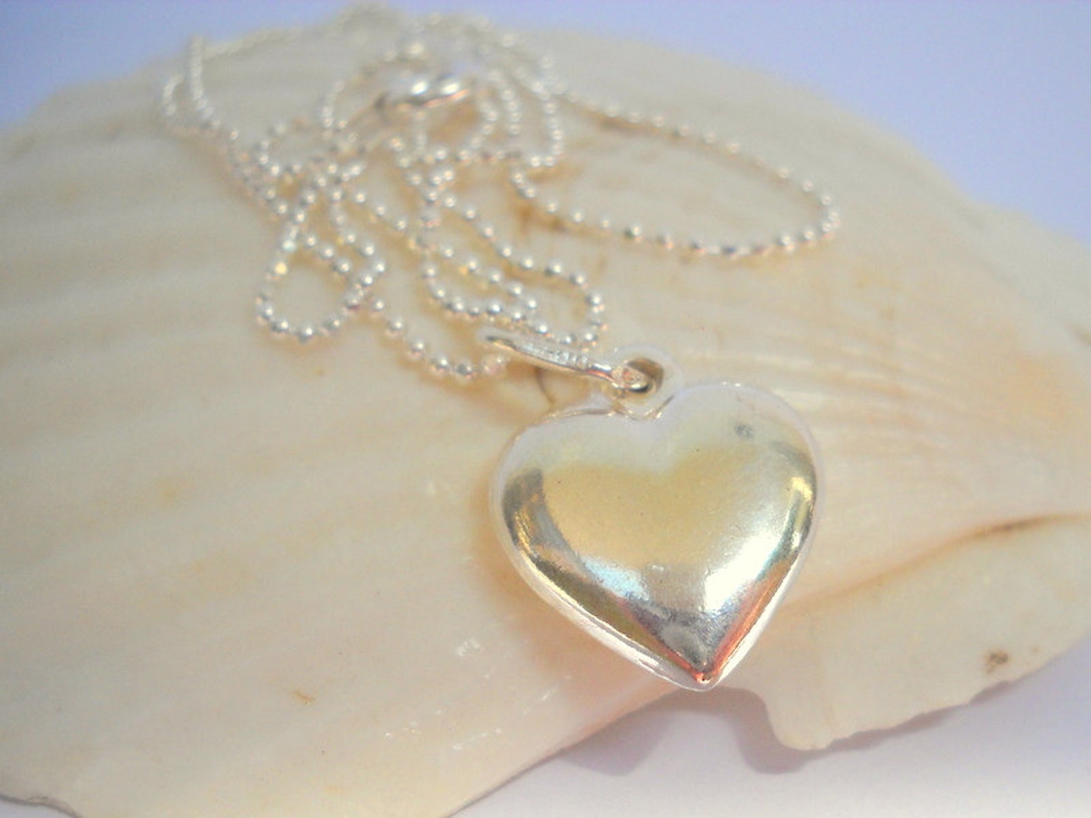 Silver Heart Necklace Sterling Silver Heart Pendant On | Etsy