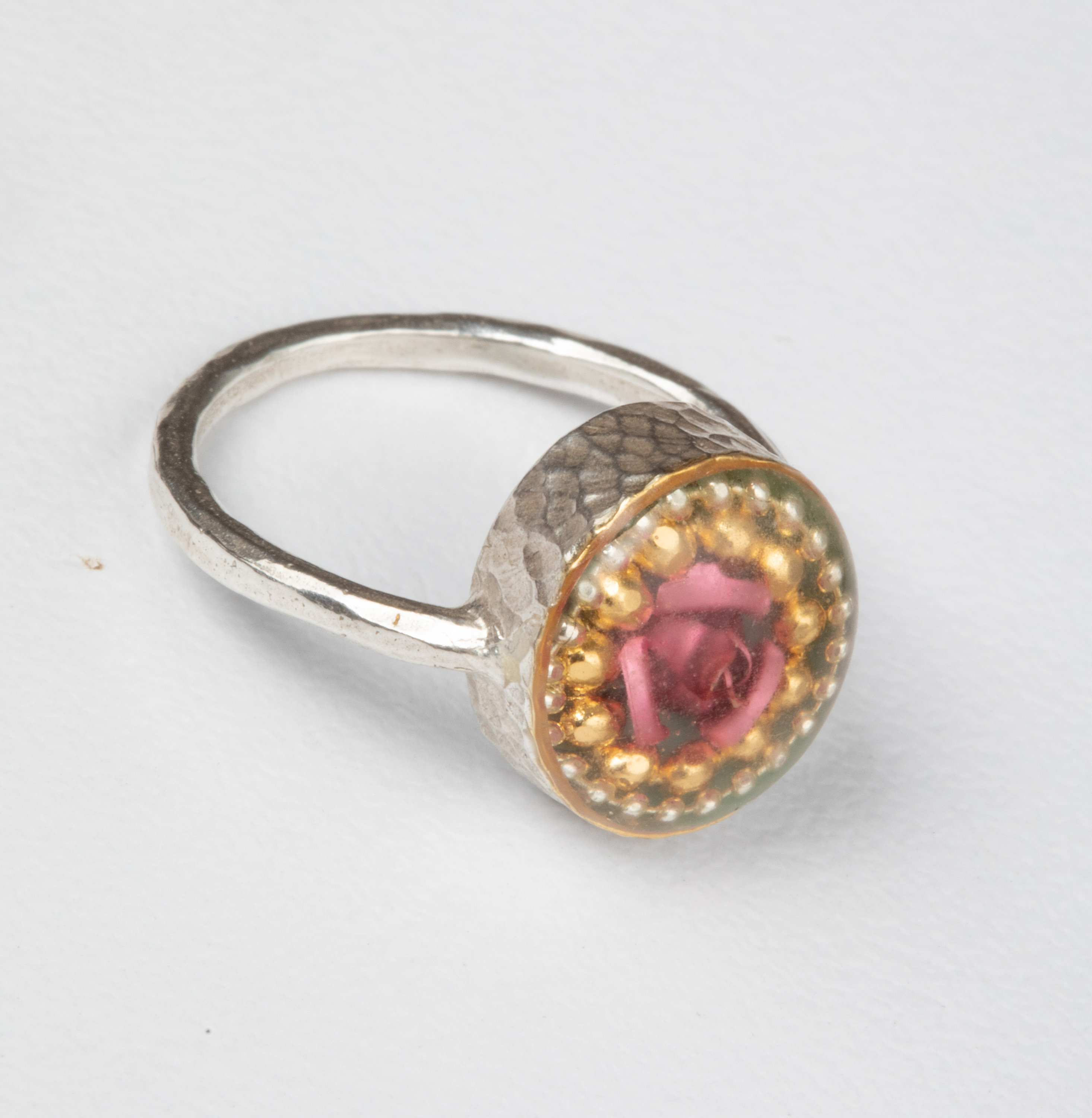 Boho Ring Unique Silver Ring Resin Ring Flower Ring Modern | Etsy