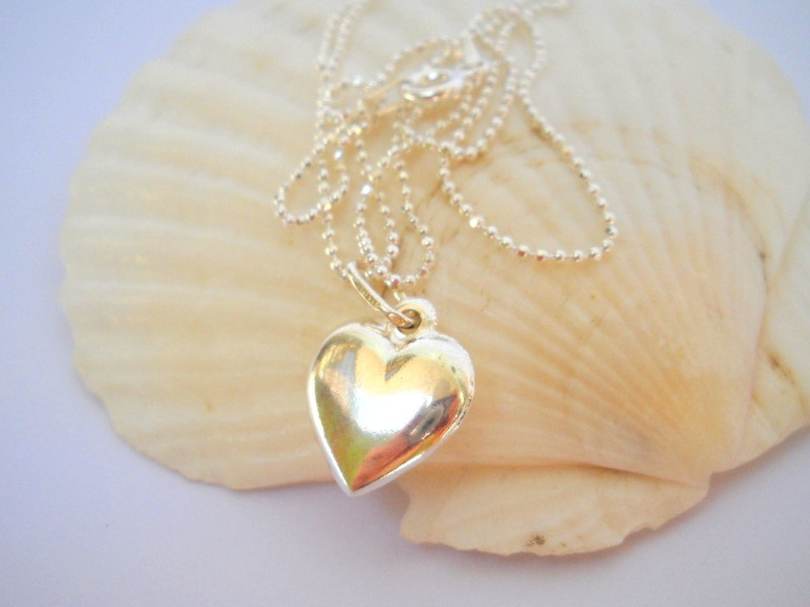 Silver Heart Necklace; Sterling Silver Heart Pendant on Sterling Silver ...