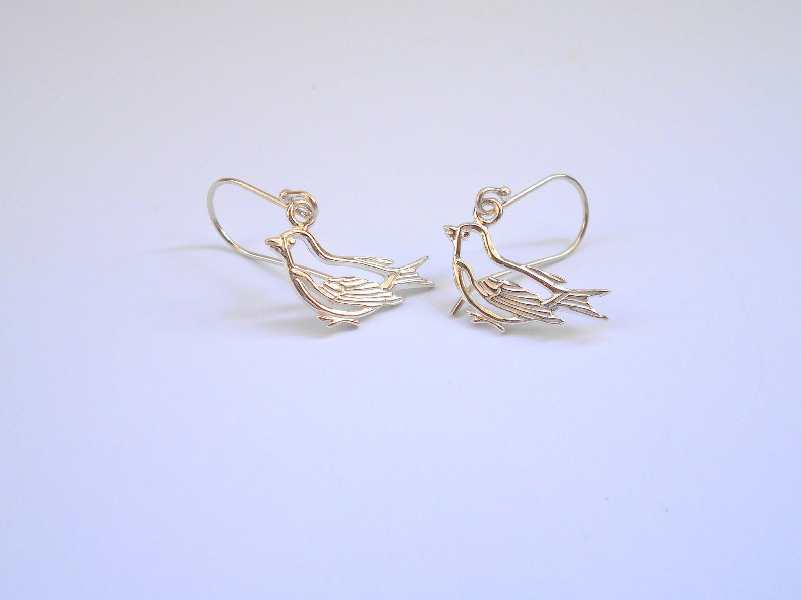 Bird Earrings, Unique Silver Earrings, Silver Dangle Earrings ...
