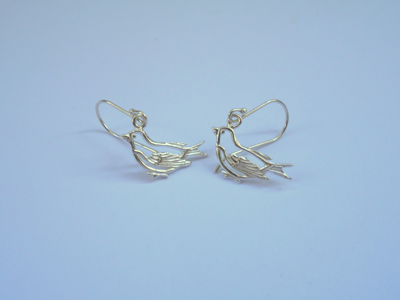Bird Earrings, Unique Silver Earrings, Silver Dangle Earrings ...
