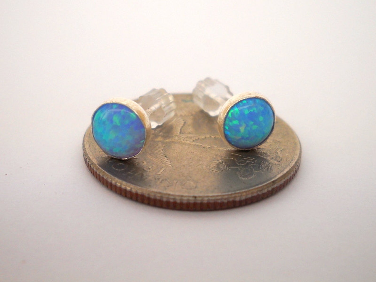 Opal Earrings Post Earrings Unique Stud Earrings Dainty | Etsy