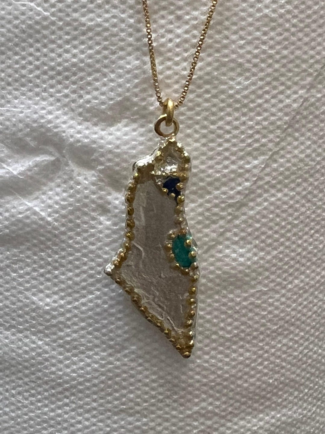 Map of Israel Pendant, Israel Map Necklace, Gold & Silver Pendant ...