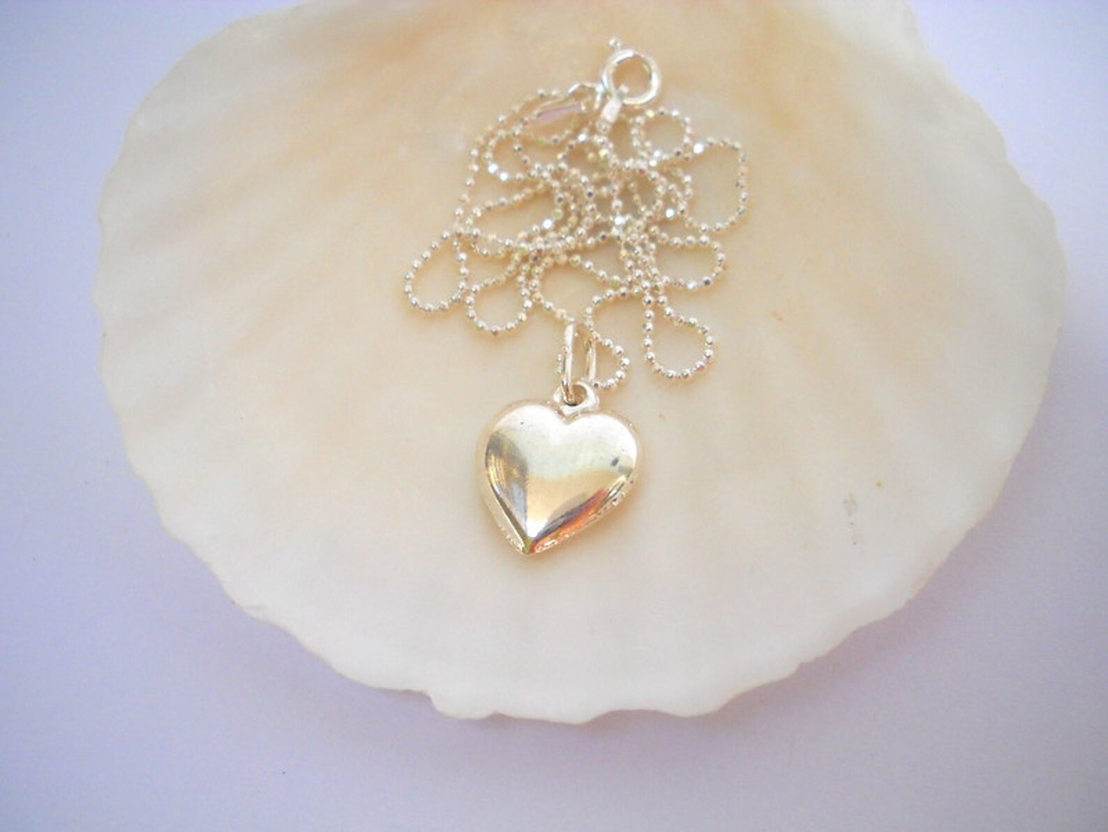 Silver Heart Necklace; Sterling Silver Heart Pendant on Sterling Silver ...