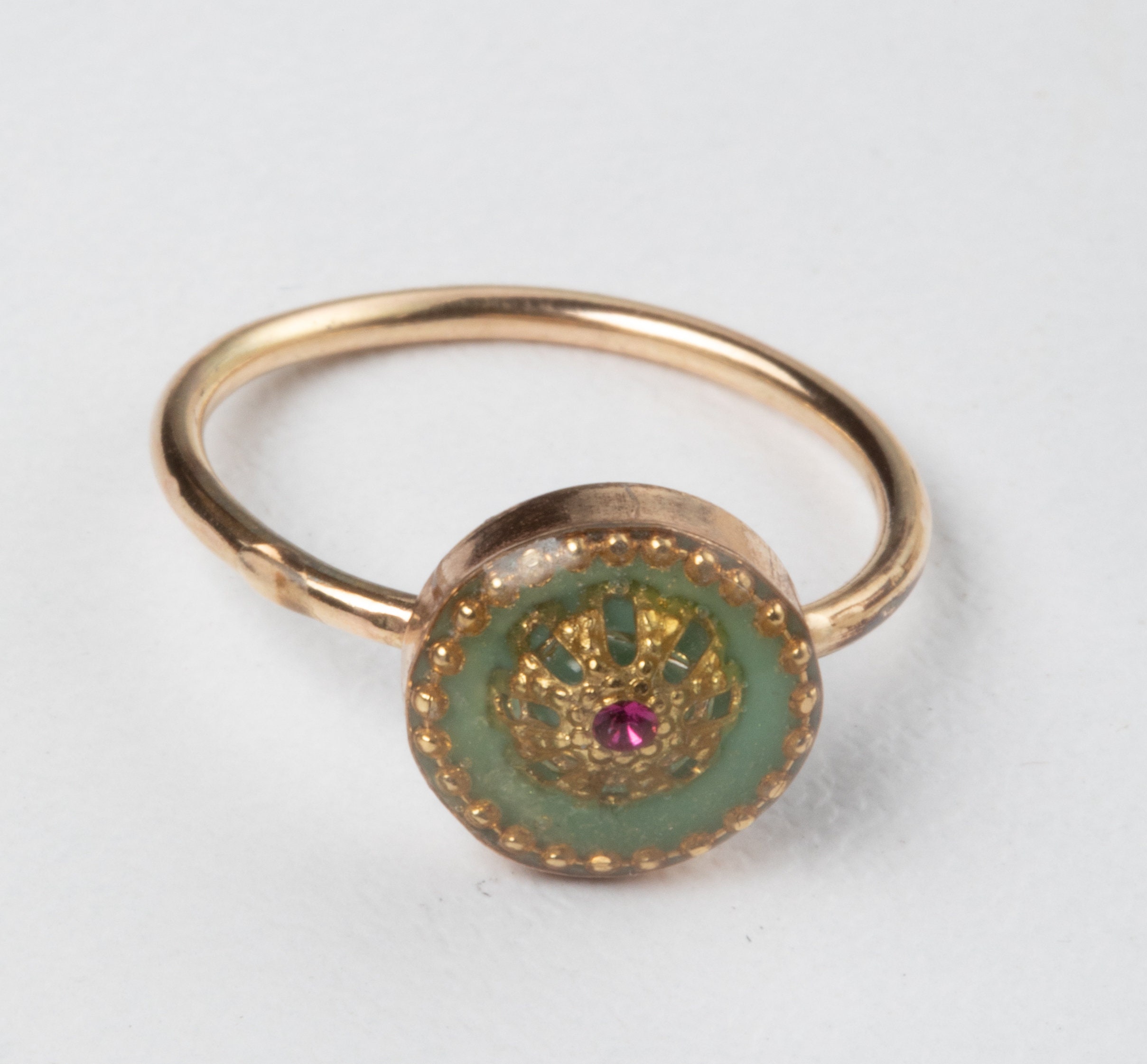 Boho Ring Unique Gold Ring Resin Ring Flower Ring Modern | Etsy