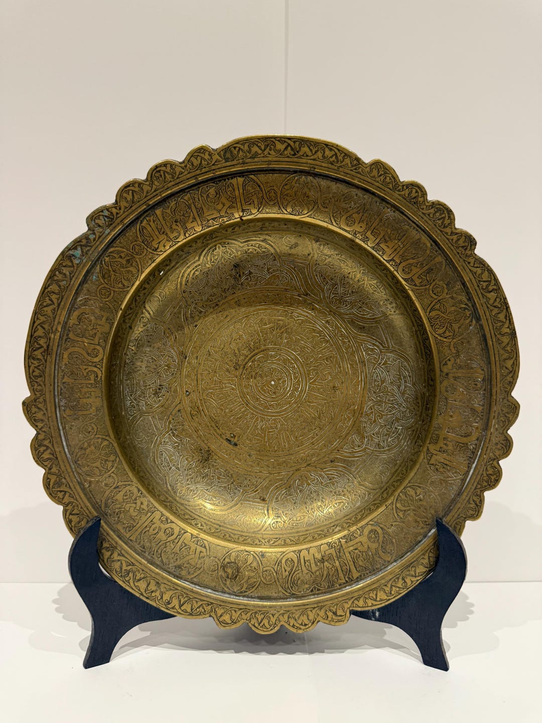An Antique Islamic Brass Cairo Ware or Damascus Ware Mamluk Charger or ...