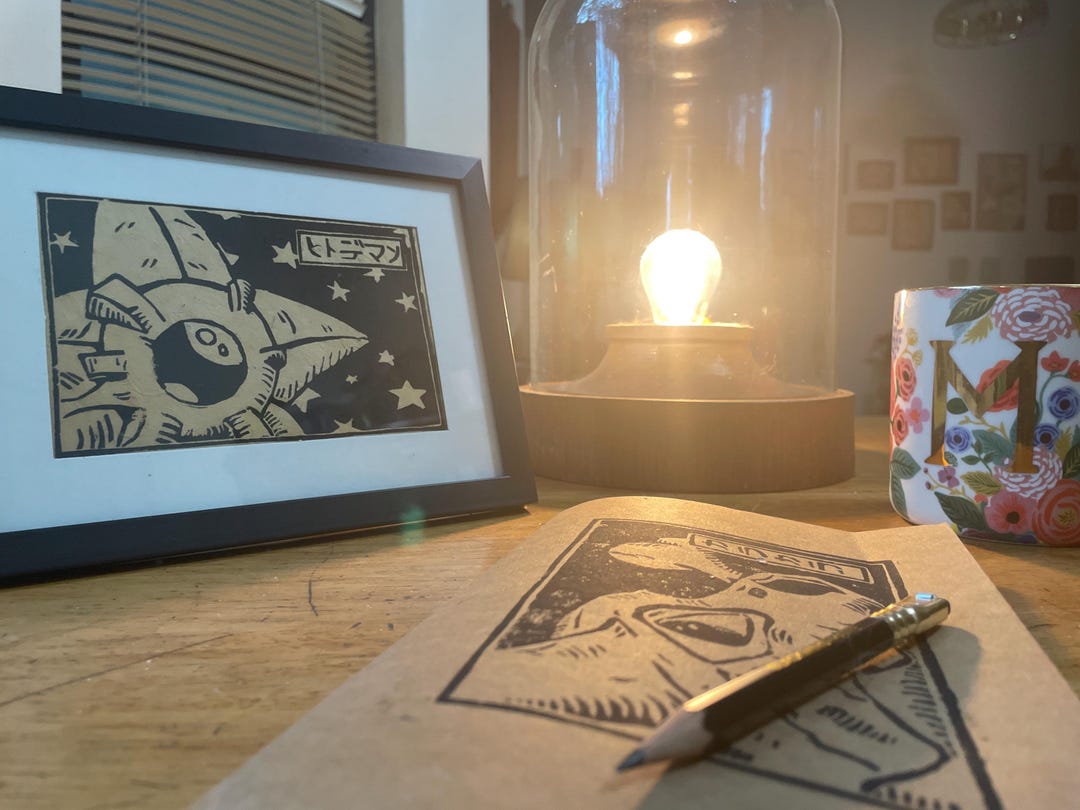 Pokémon Inspired Staryu Linocut - Etsy