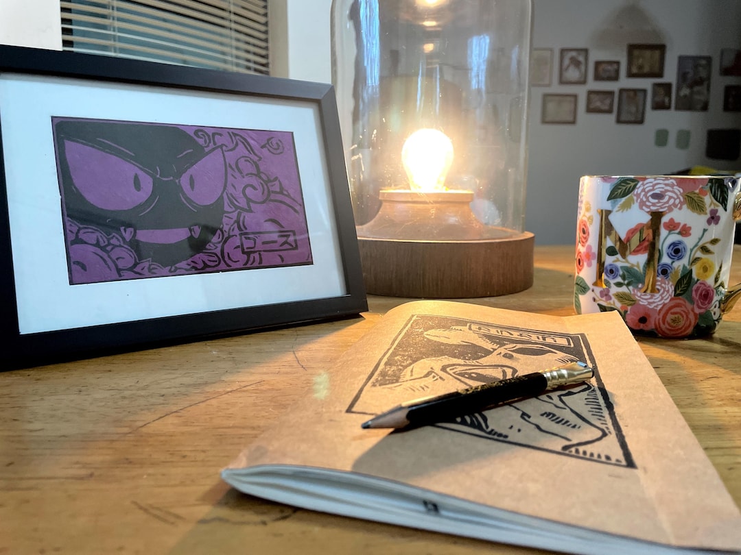 Pokémon Inspired Gastly Japanese Linocut Printmaking Fanart - Etsy
