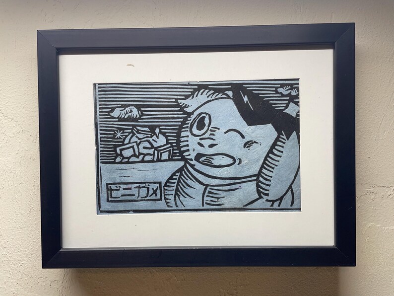 Pokémon Inspired Squirtle Japanese Linocut Printmaking Fanart - Etsy