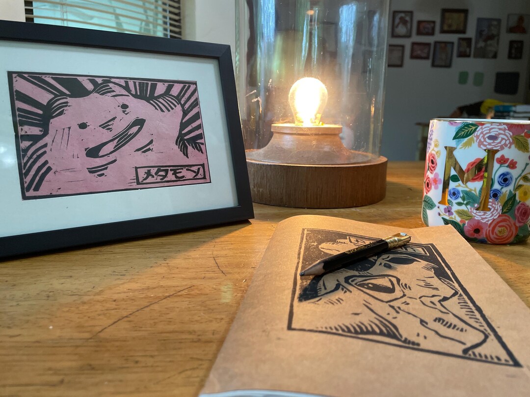 Pokémon Inspired Ditto Japanese Linocut Printmaking Fanart - Etsy