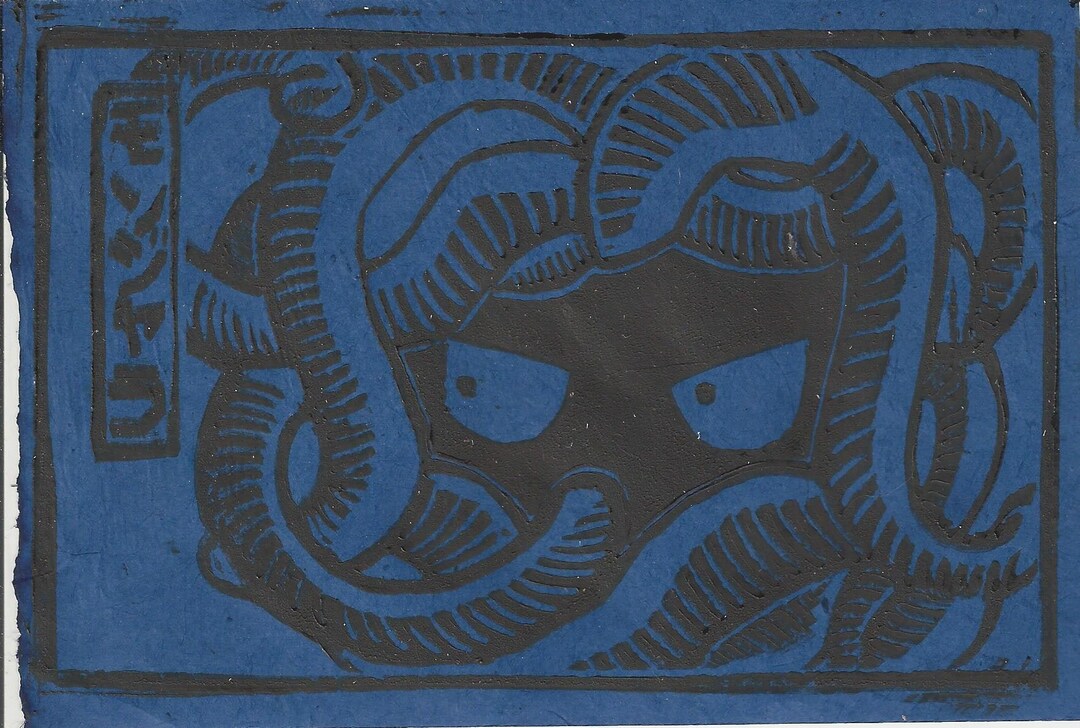 Pokémon Inspired Tangela Japanese Linocut - Etsy