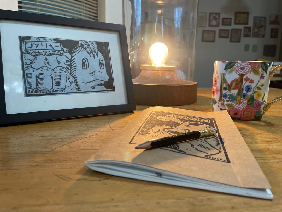 Pokémon Inspired Machop Japanese Linocut Printmaking Fanart - Etsy