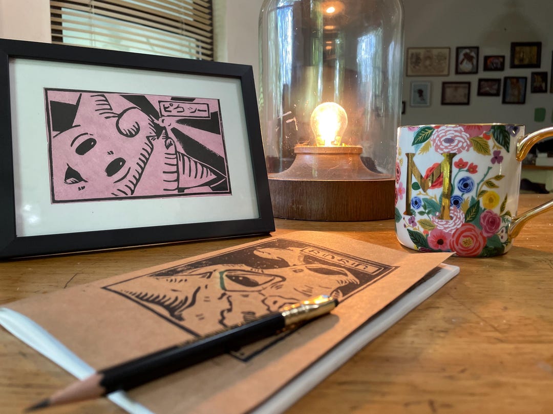 Pokémon Inspired Clefable Japanese Linocut Printmaking Fanart - Etsy