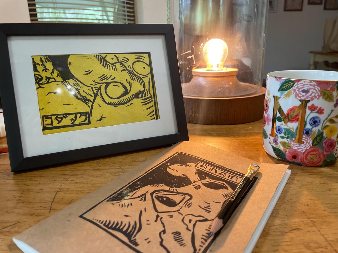 Pokémon Inspired Psyduck Japanese Linocut Printmaking Fanart - Etsy