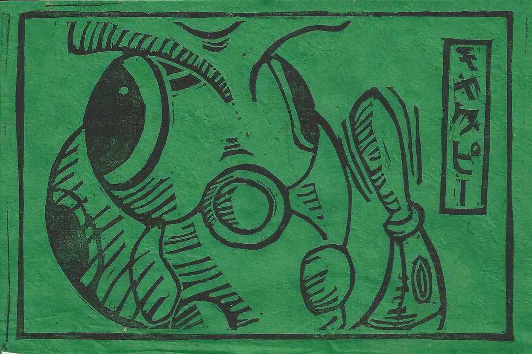 Pokémon Inspired Caterpie Linocut Print - Etsy