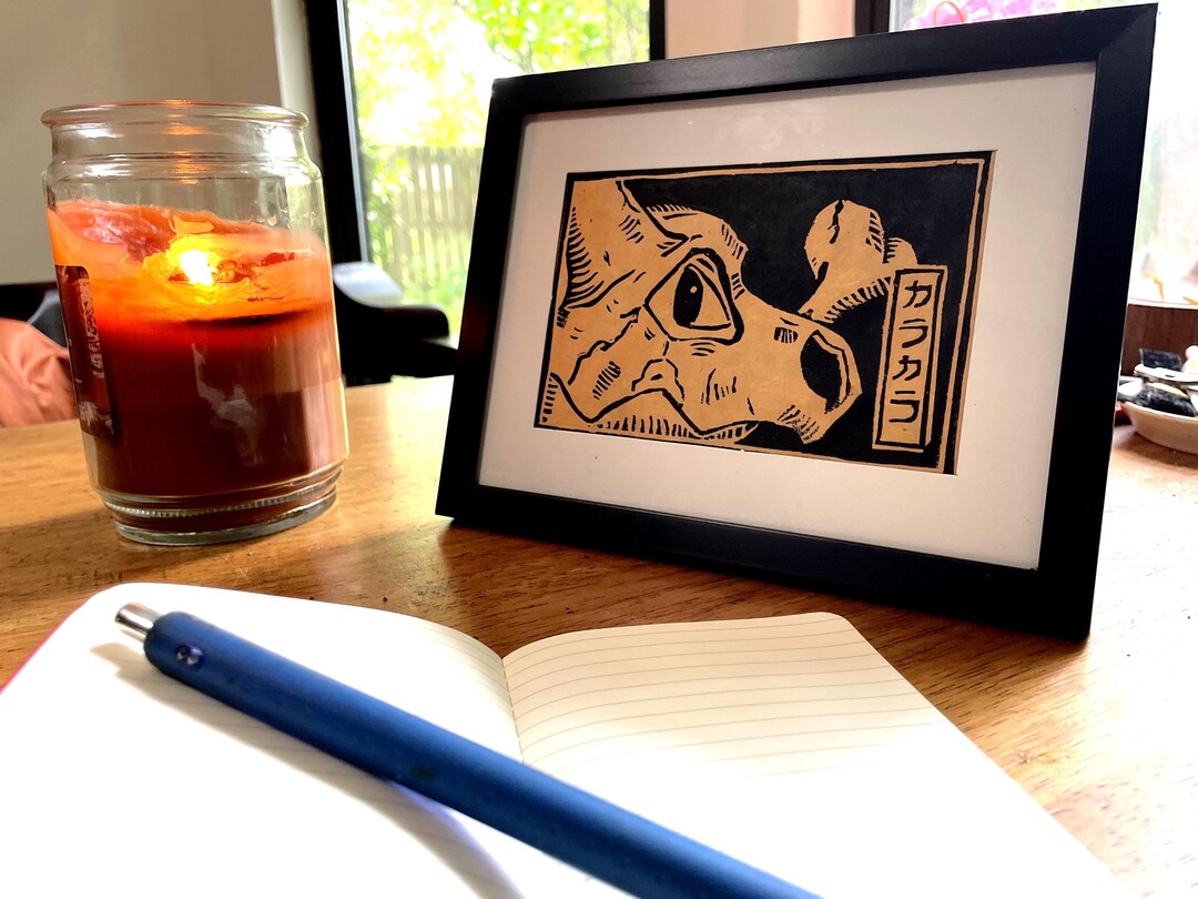 Pokémon Inspired Cubone Japanese Linocut Printmaking Fanart - Etsy