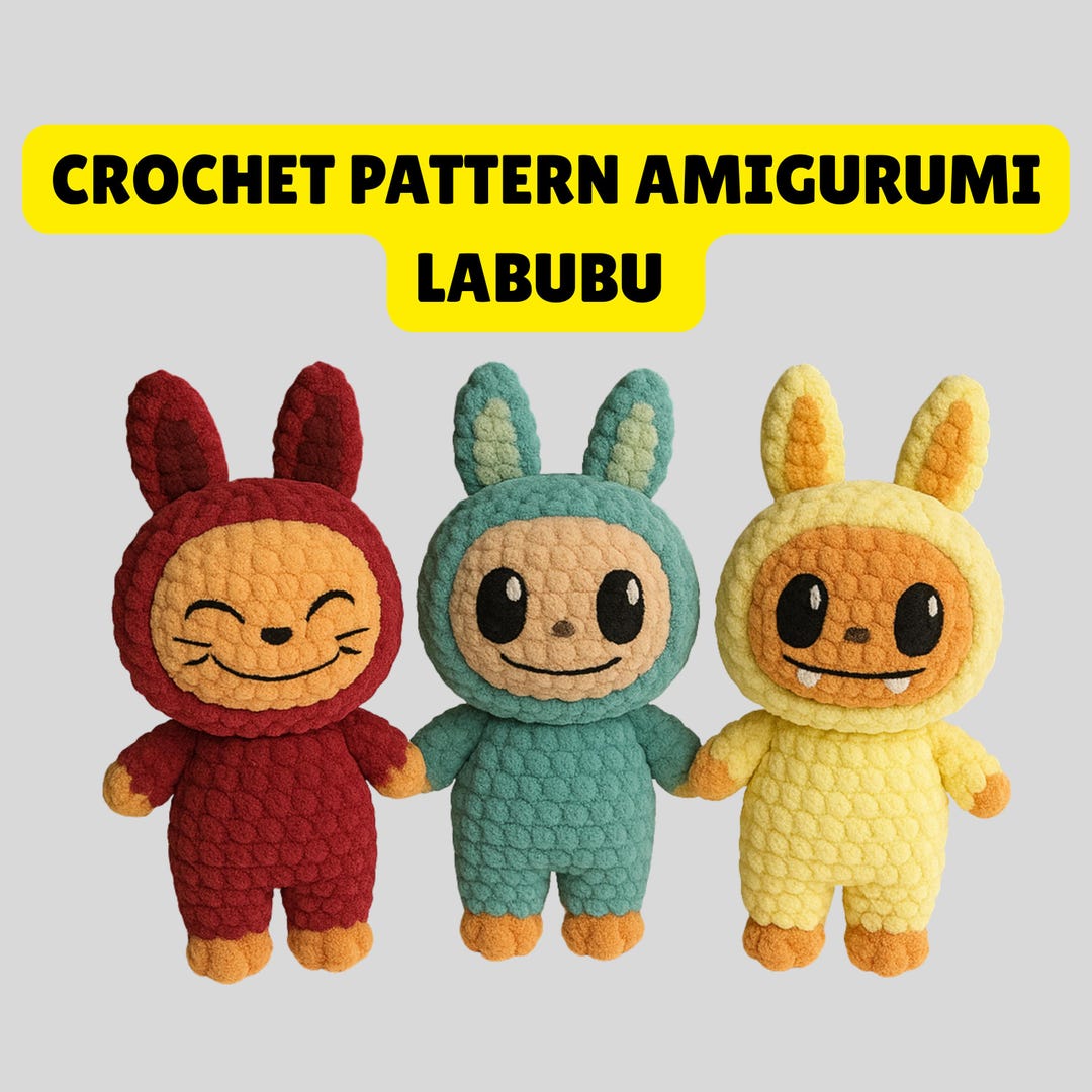 Labubu Crochet Pattern PDF | Amigurumi Labubu Plush Toy Tutorial ...