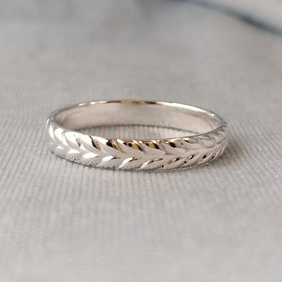 Textured Sterling Silver Ring - Handcrafted Minimalist Band - Etsy
