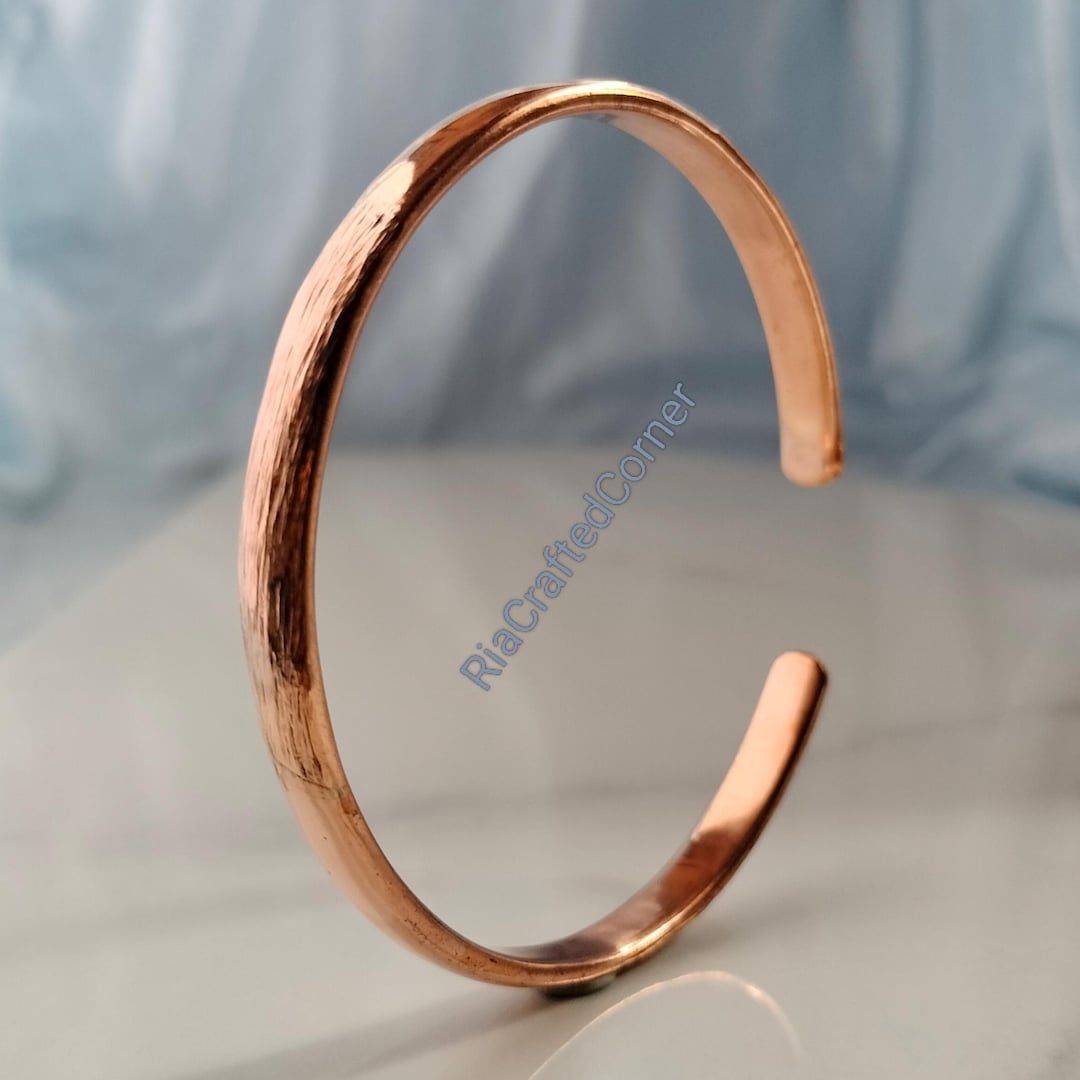 Handmade Solid Copper Cuff Bracelet, Minimalist Adjustable Design - Etsy