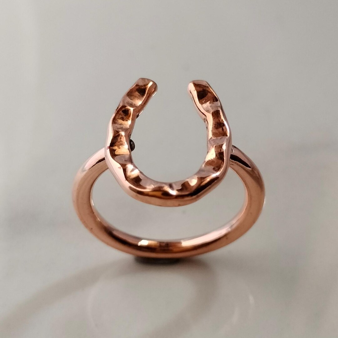 Hammered Copper U Ring, Minimalist Crescent Band - Etsy