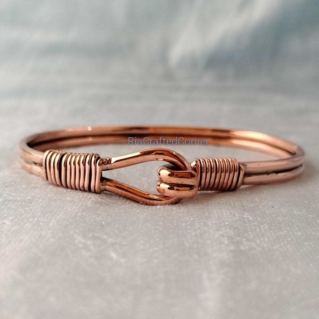 Wire Wrapped Pure Copper Bracelet - Adjustable Healing Jewelry - Etsy UK