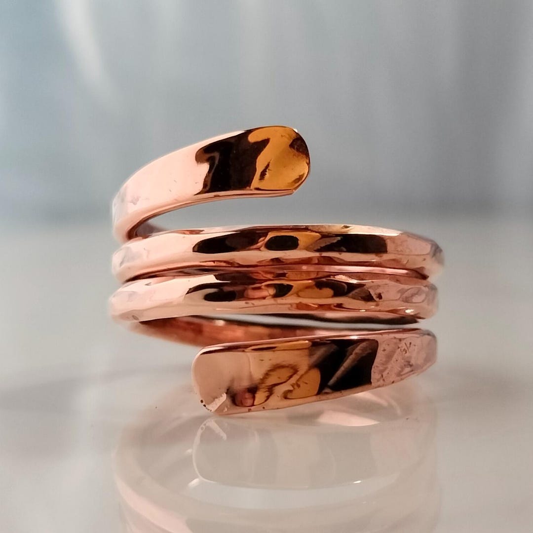 Hammered Copper Wrap Ring, Arthritis Pain Relief, Healing Jewelry - Etsy