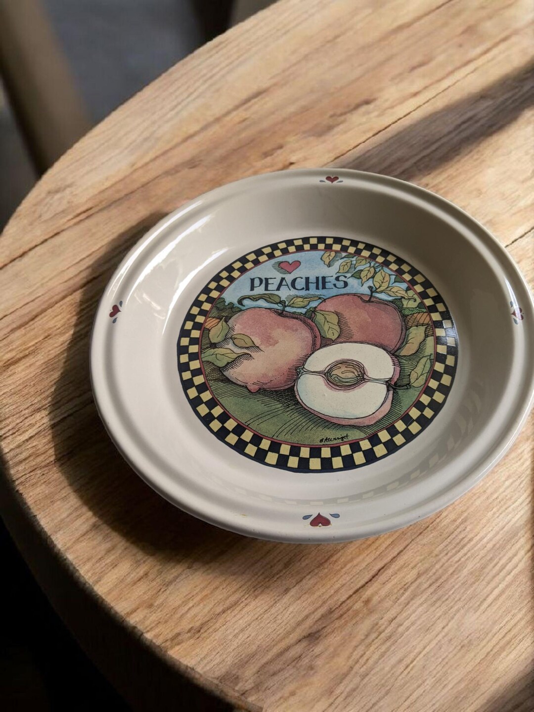 Susan Winget Peaches Pie Plate: Vintage Farmhouse Kitchen Decor - Etsy